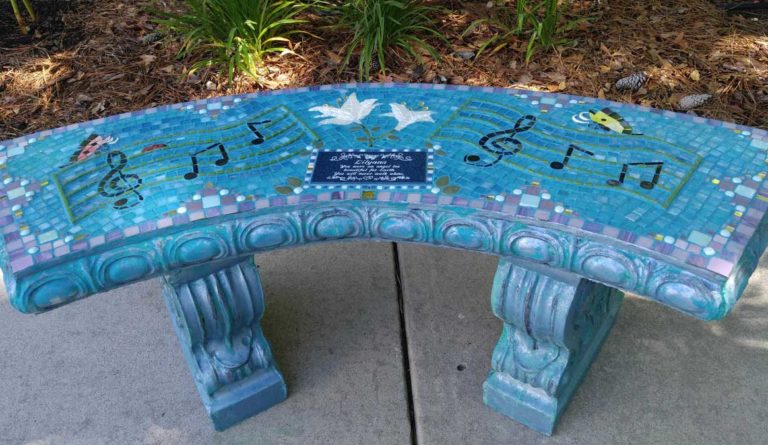 Other Symbols and Designs Mosaic Memorial Benches - Water's End Studio