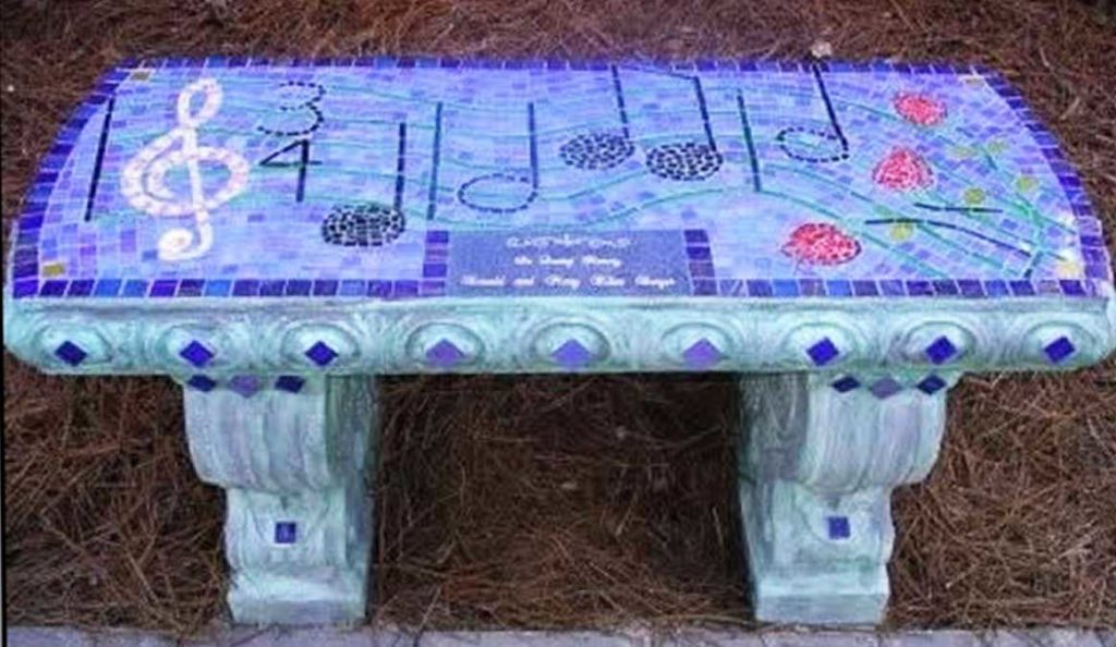 Other Symbols and Designs Mosaic Memorial Benches - Water's End Studio